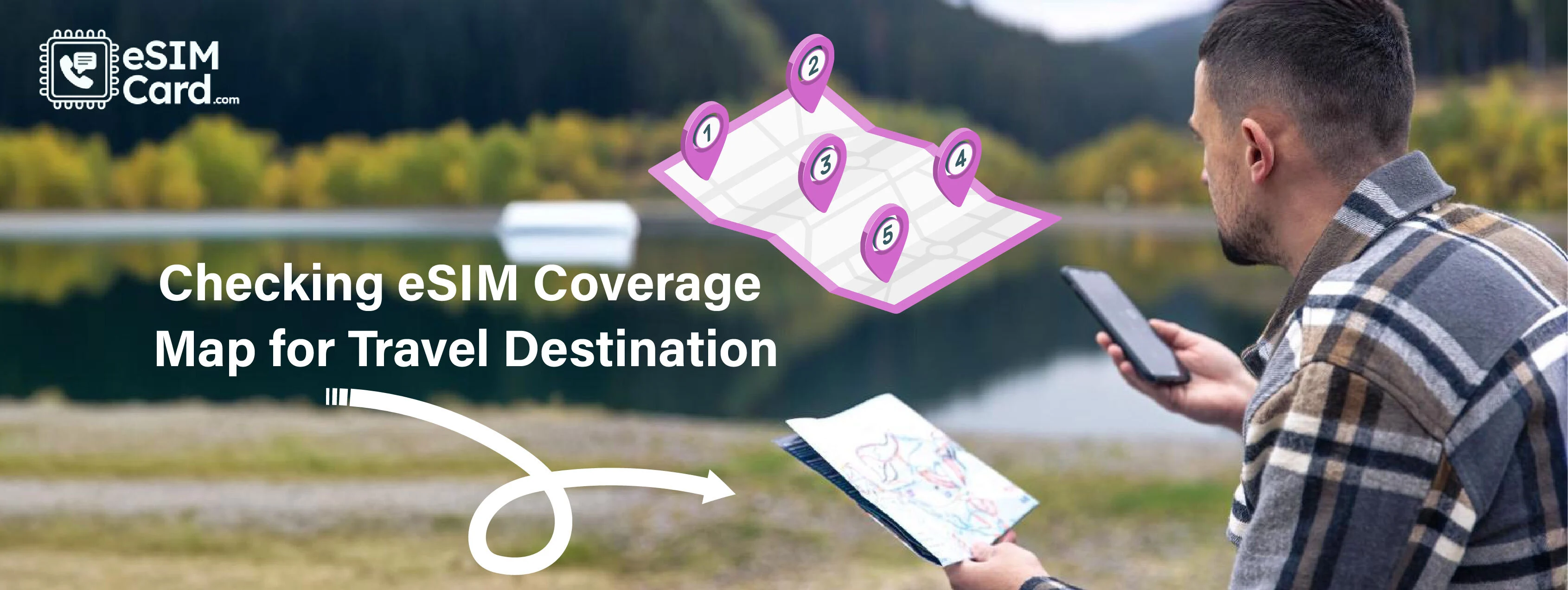 How do I check the eSIM coverage map for my travel destination?